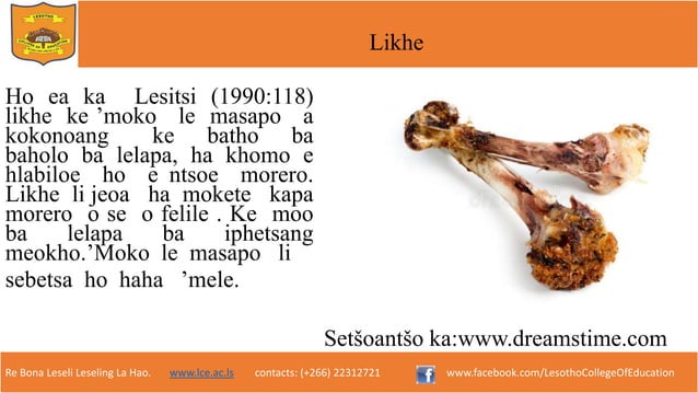 MEFUTA EA LIJO TSA BASOTHO | PPT