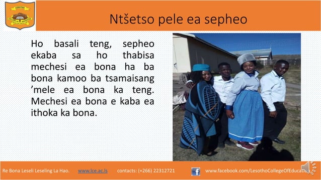 Mokhibo oa Sesotho | PPTX | Africa Travel | Travel Locations