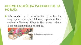 Melemo ea lits'eloa tsa boitokisetso ba ho ruta | PPTX