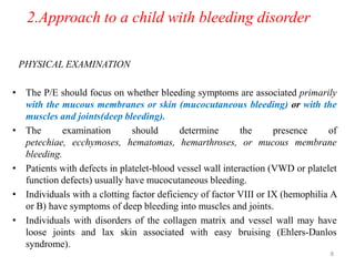 Presantation on bleeding disorder in pediatric patients | PPT