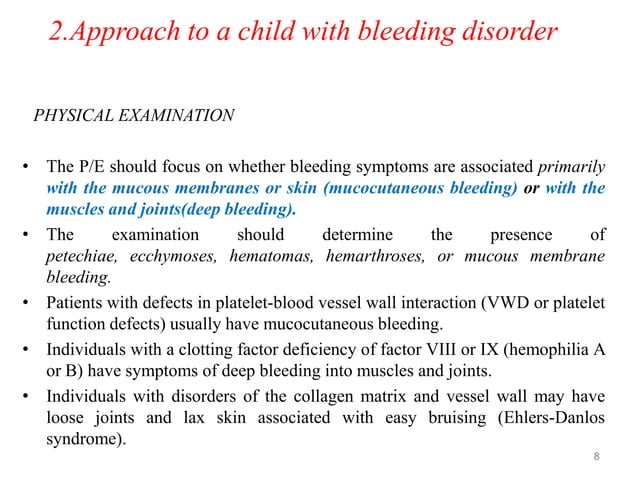 Presantation on bleeding disorder in pediatric patients | PPT