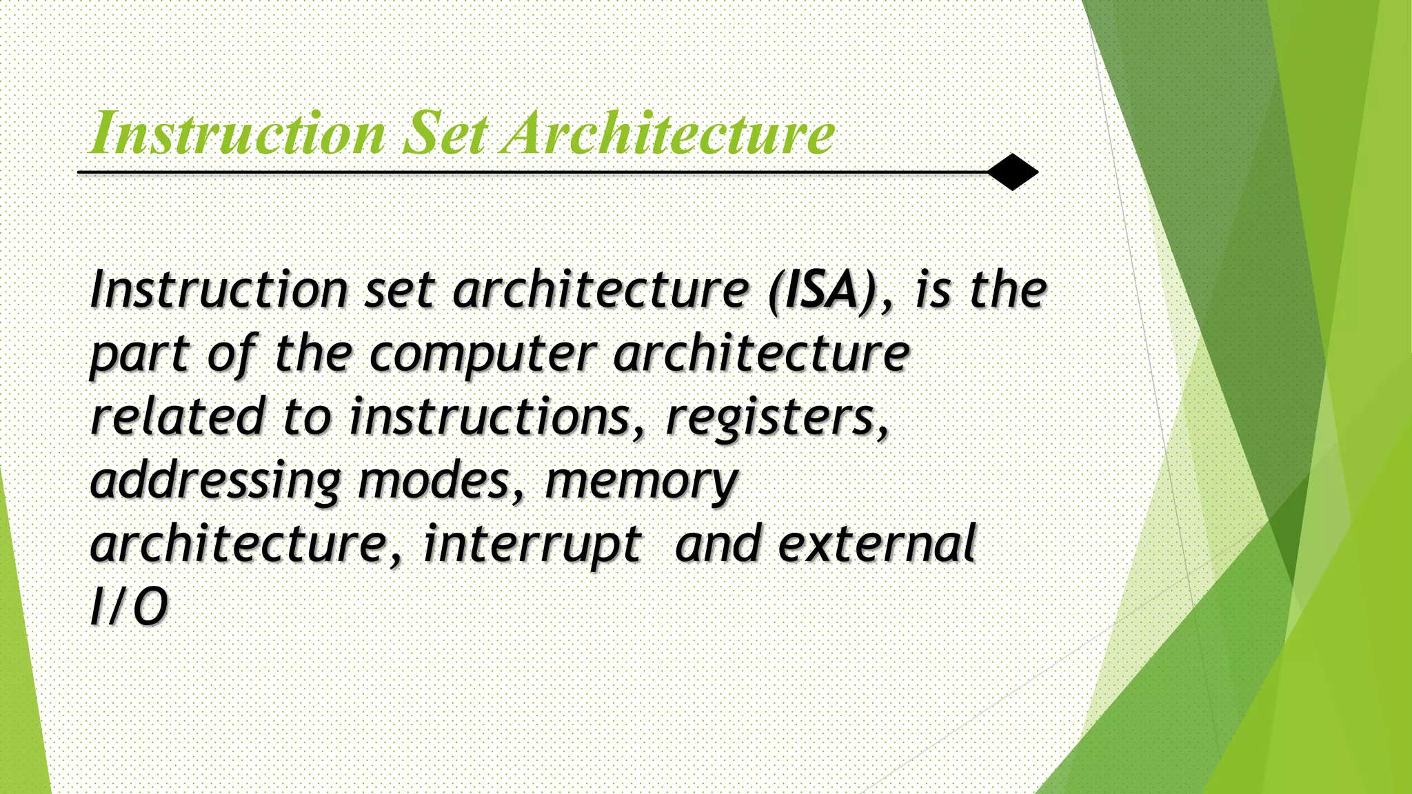 instruction set Architecture.....(ISA) | PPTX