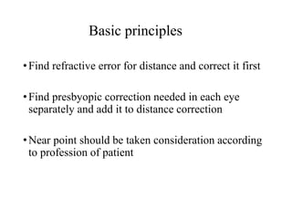 Presbyopia - refraction and management-Archana.pptx