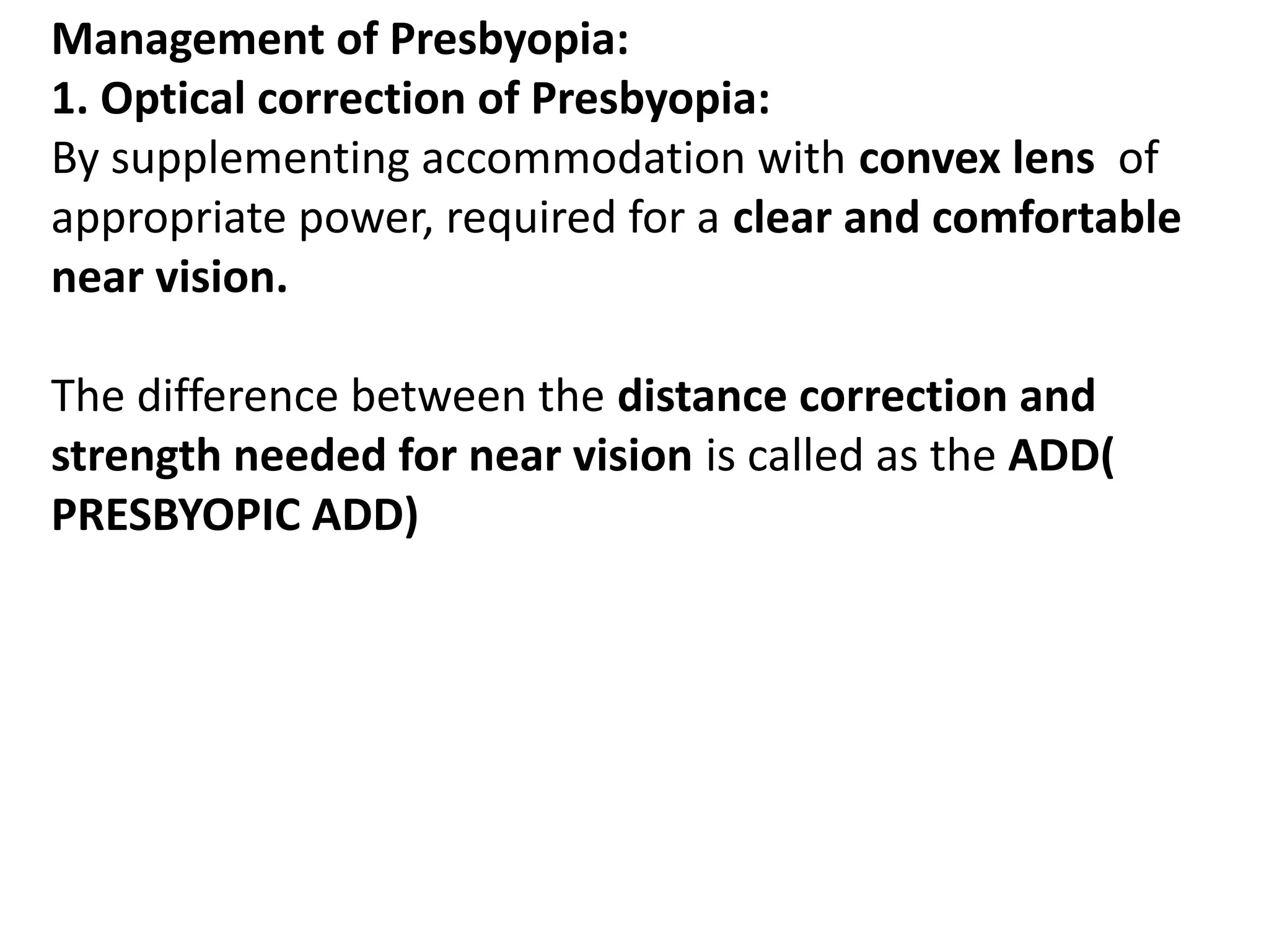 PRESBYOPIA the presentation ophthalmology | PDF
