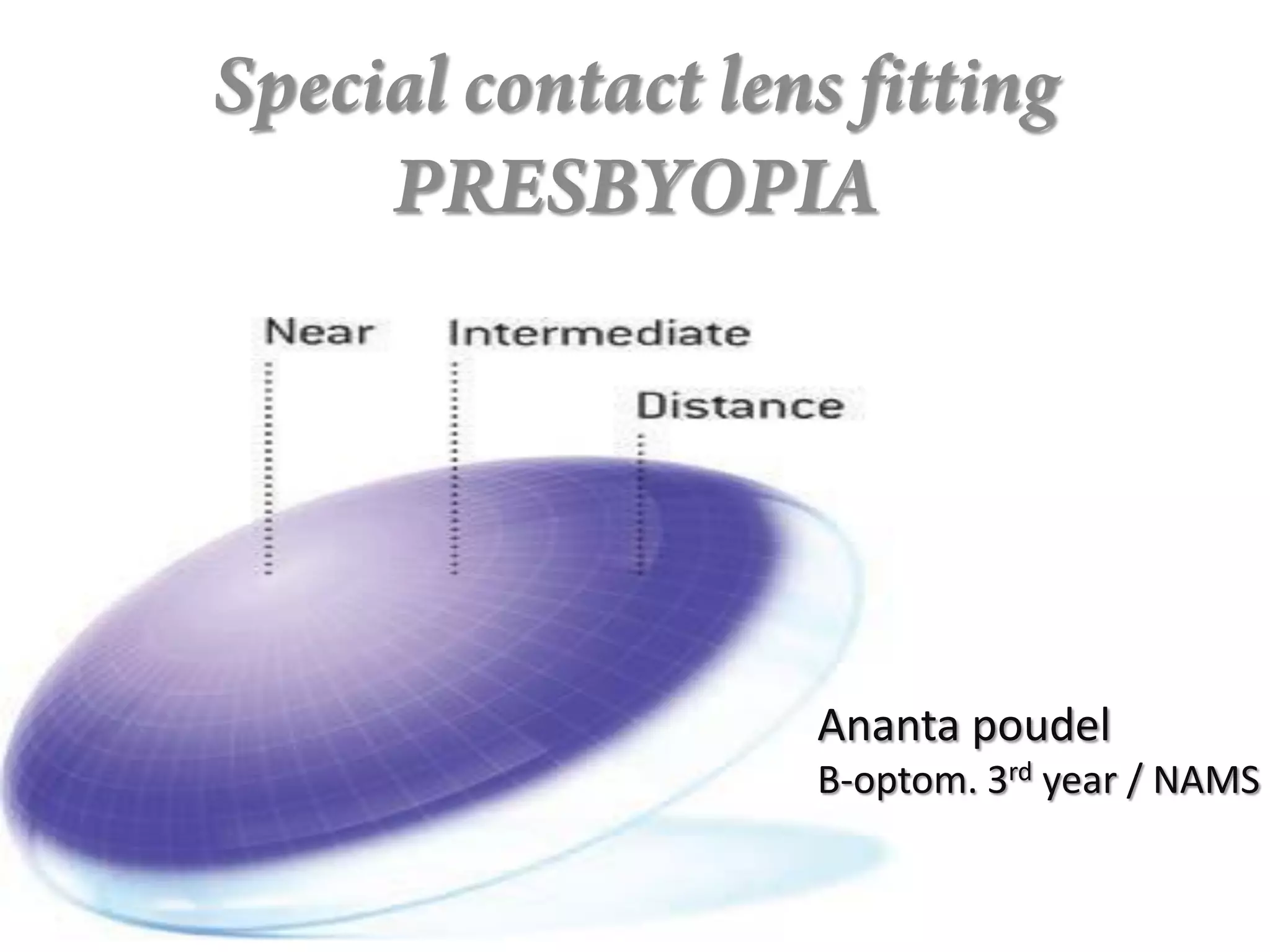 Presbyopic contact lens description | PDF