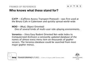 Frame of Reference - Christy Dena and Gary Hayes | PDF | Technology ...