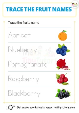 Interactive Fruit Worksheets for Kids | Preschool Learning Activities | PDF