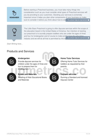 Preschool Business Plan Example | Upmetrics | PDF
