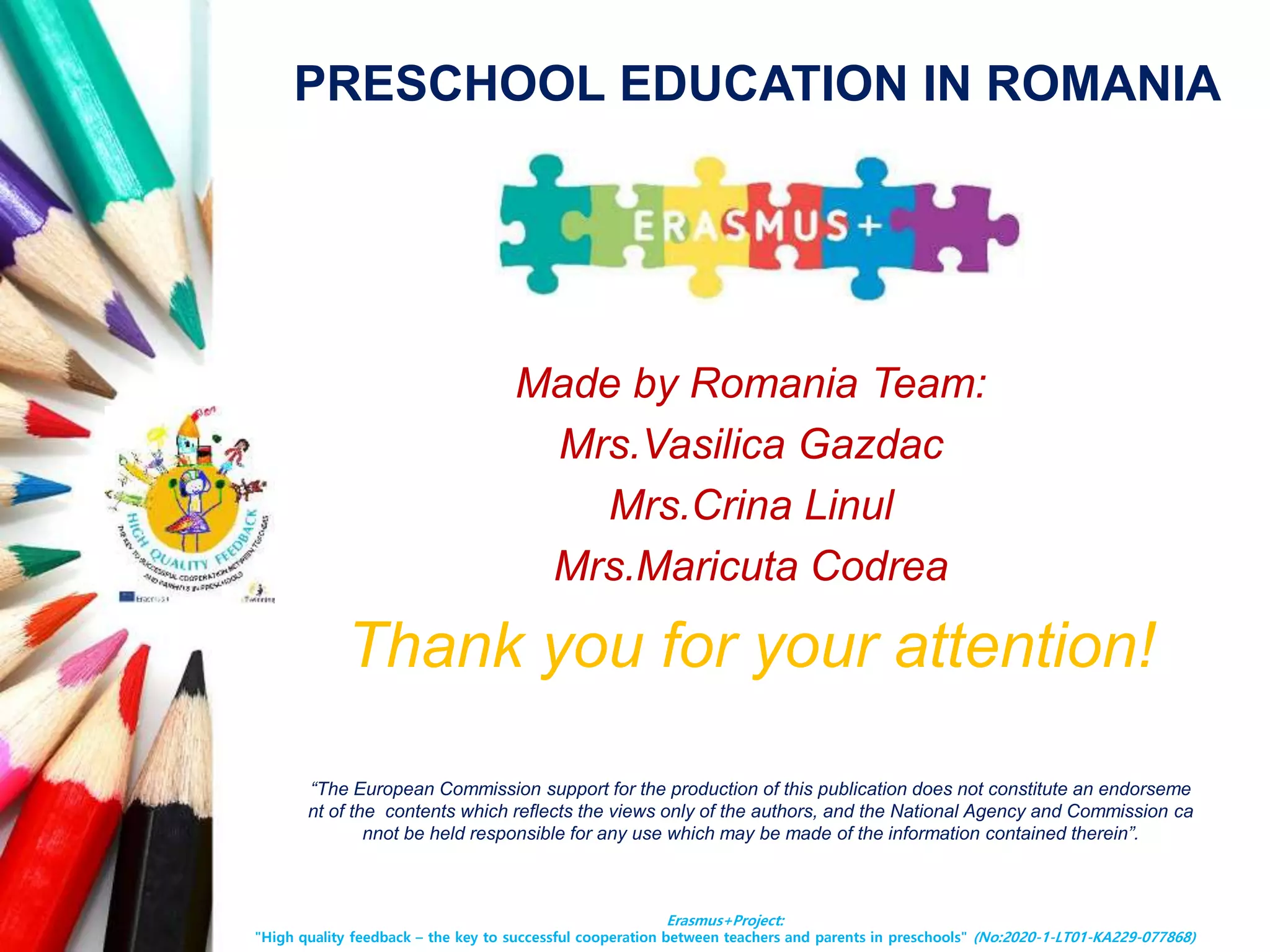 Preschool Education Romania | PPTX