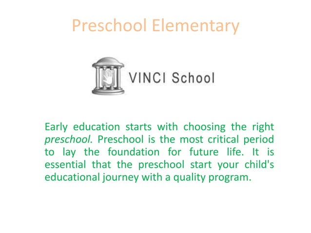 Preschool Elementary preschool-elementary