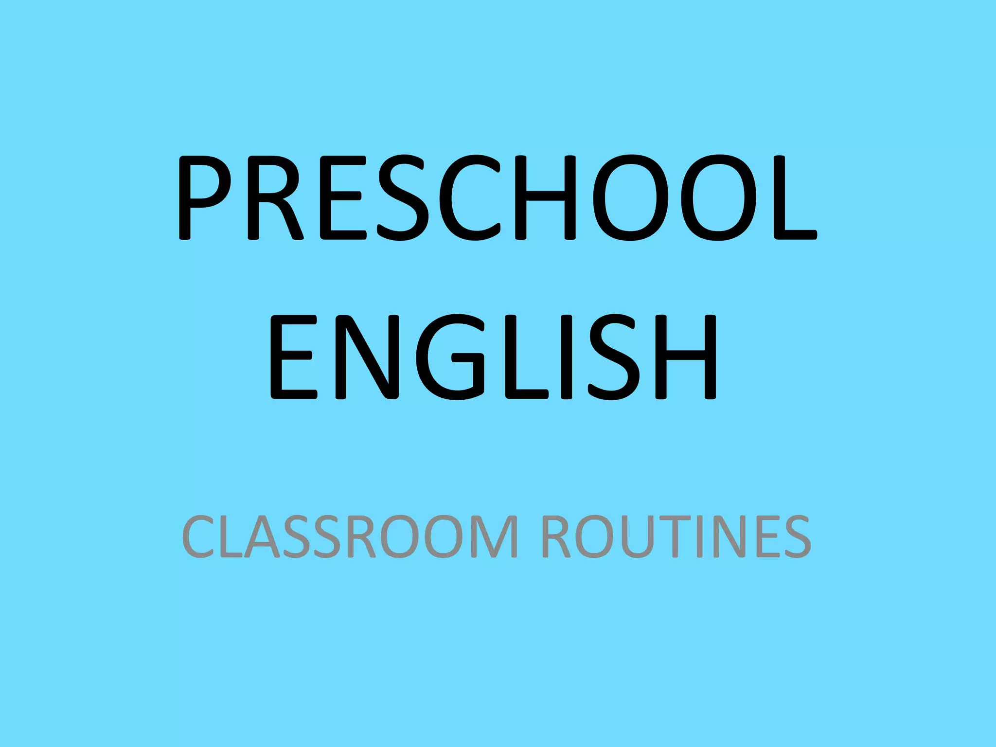 Preschool English | PPTX