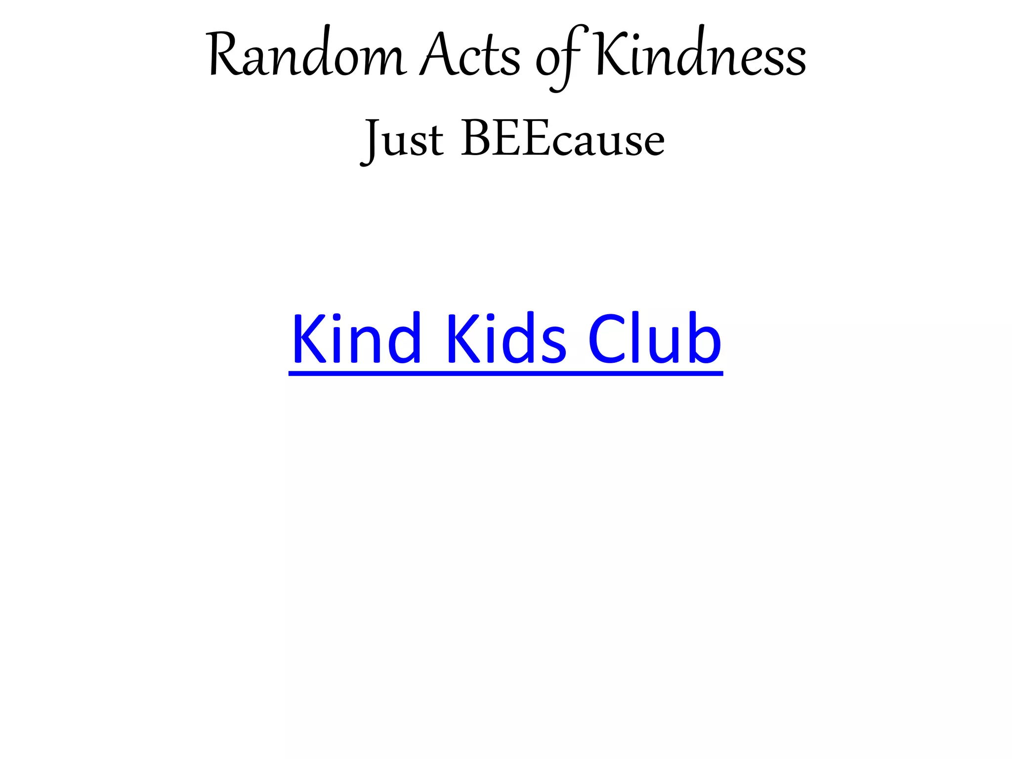 Preschool intro to 5 day kindness challenge | PPT