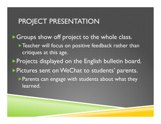 Project Based Learning for Preschool EFL or Esl | PPT