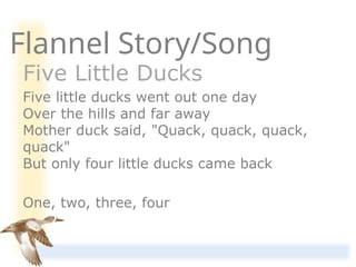 25-30 minute preschool storytime - ducks | PPTX