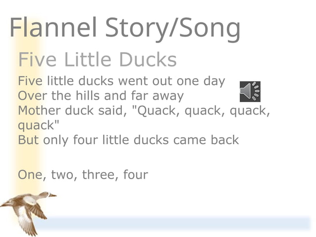 25-30 minute preschool storytime - ducks | PPT