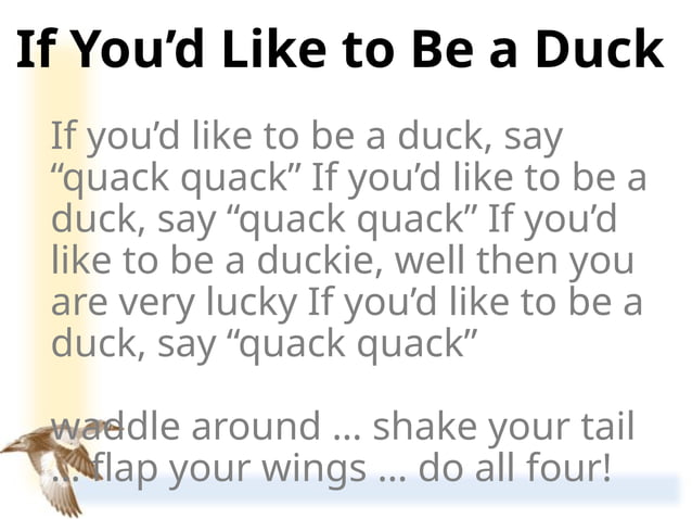 25-30 minute preschool storytime - ducks | PPT