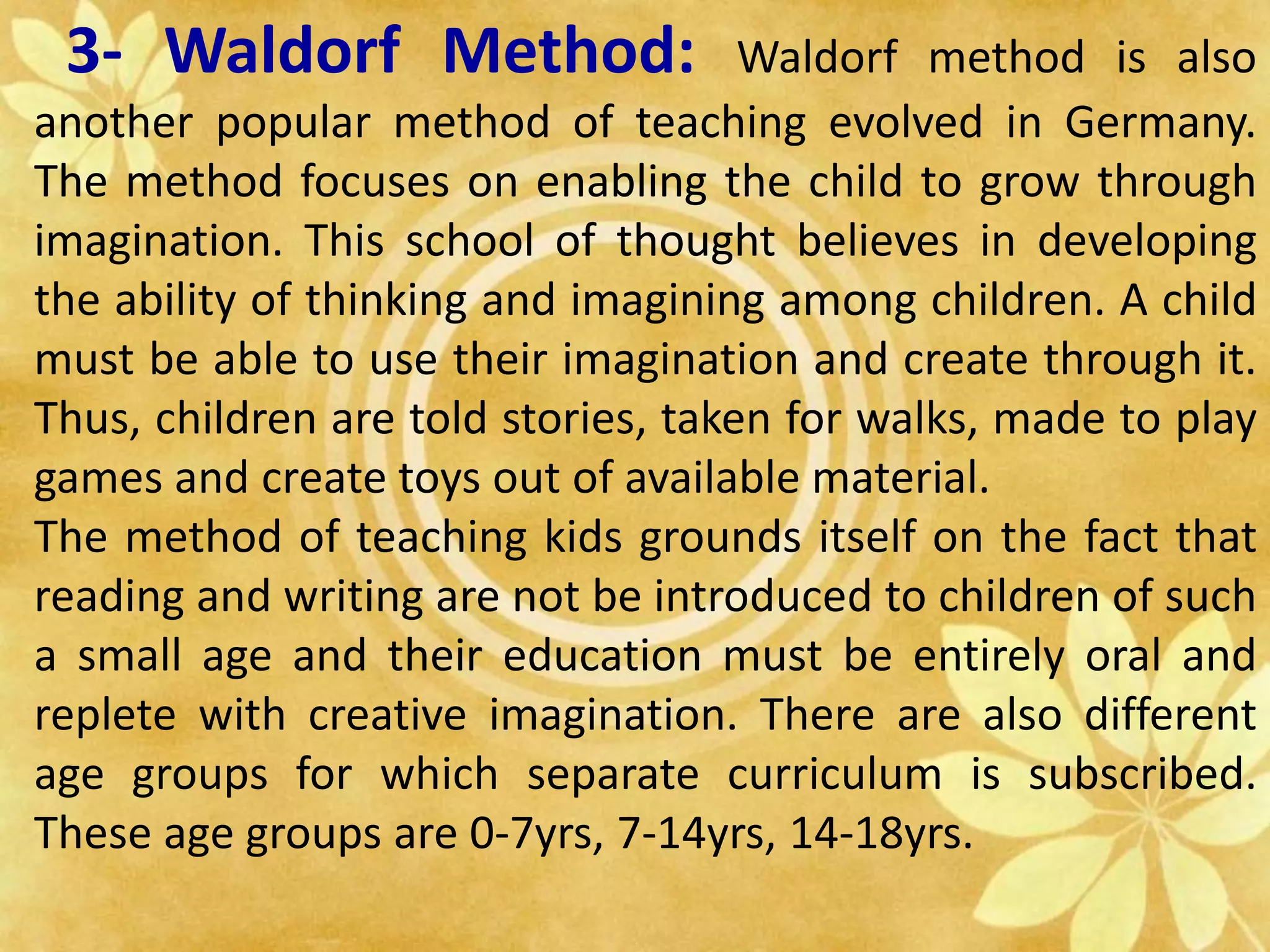 Pre school teaching methodology | PPTX