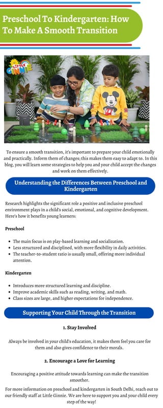 Preschool To Kindergarten How To Make A Smooth Transition | PDF
