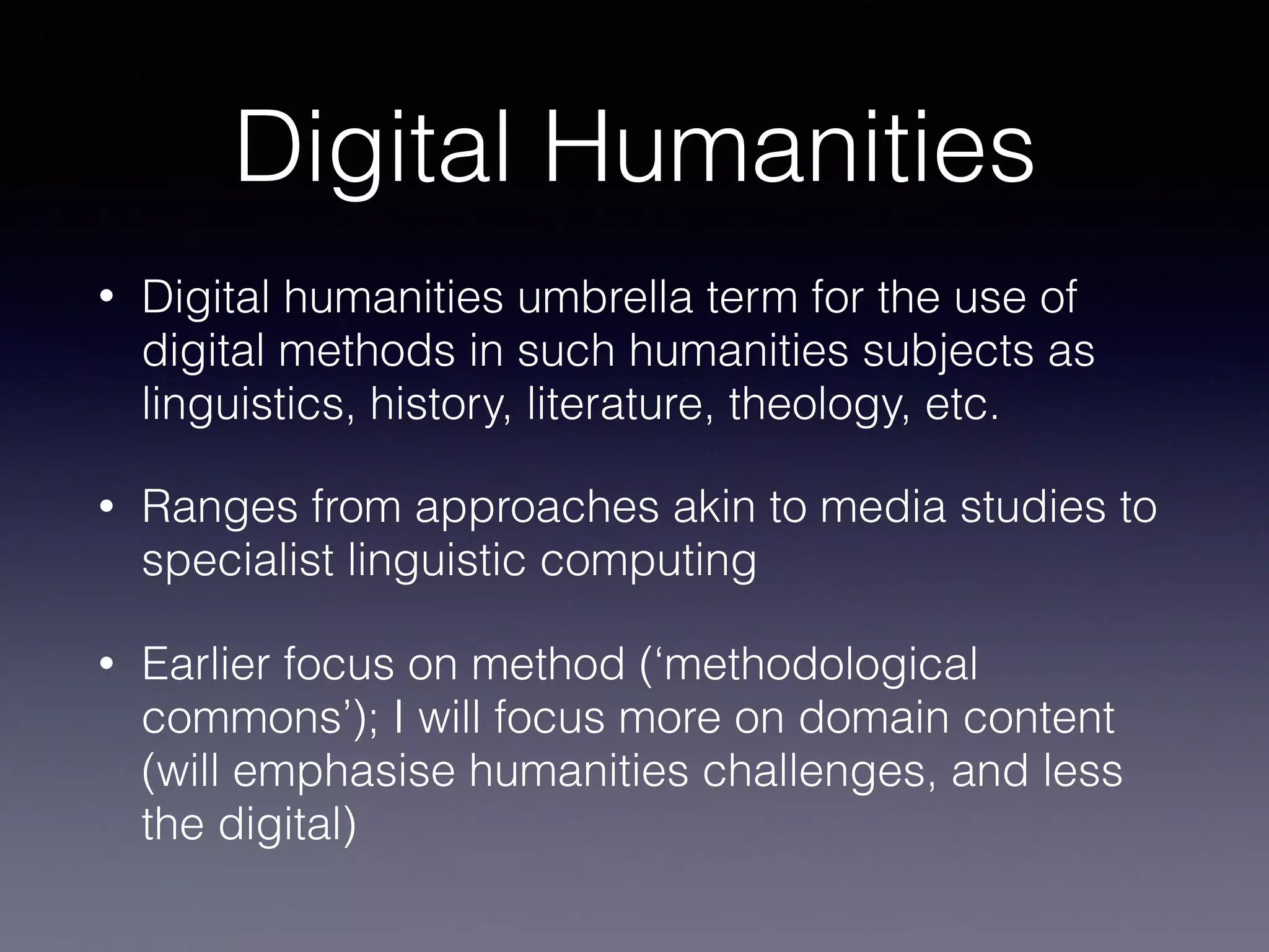 Challenges in the Digital Humanities | PDF