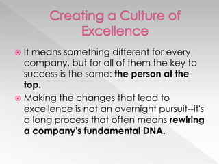 Creating a culture of excellence | PPTX