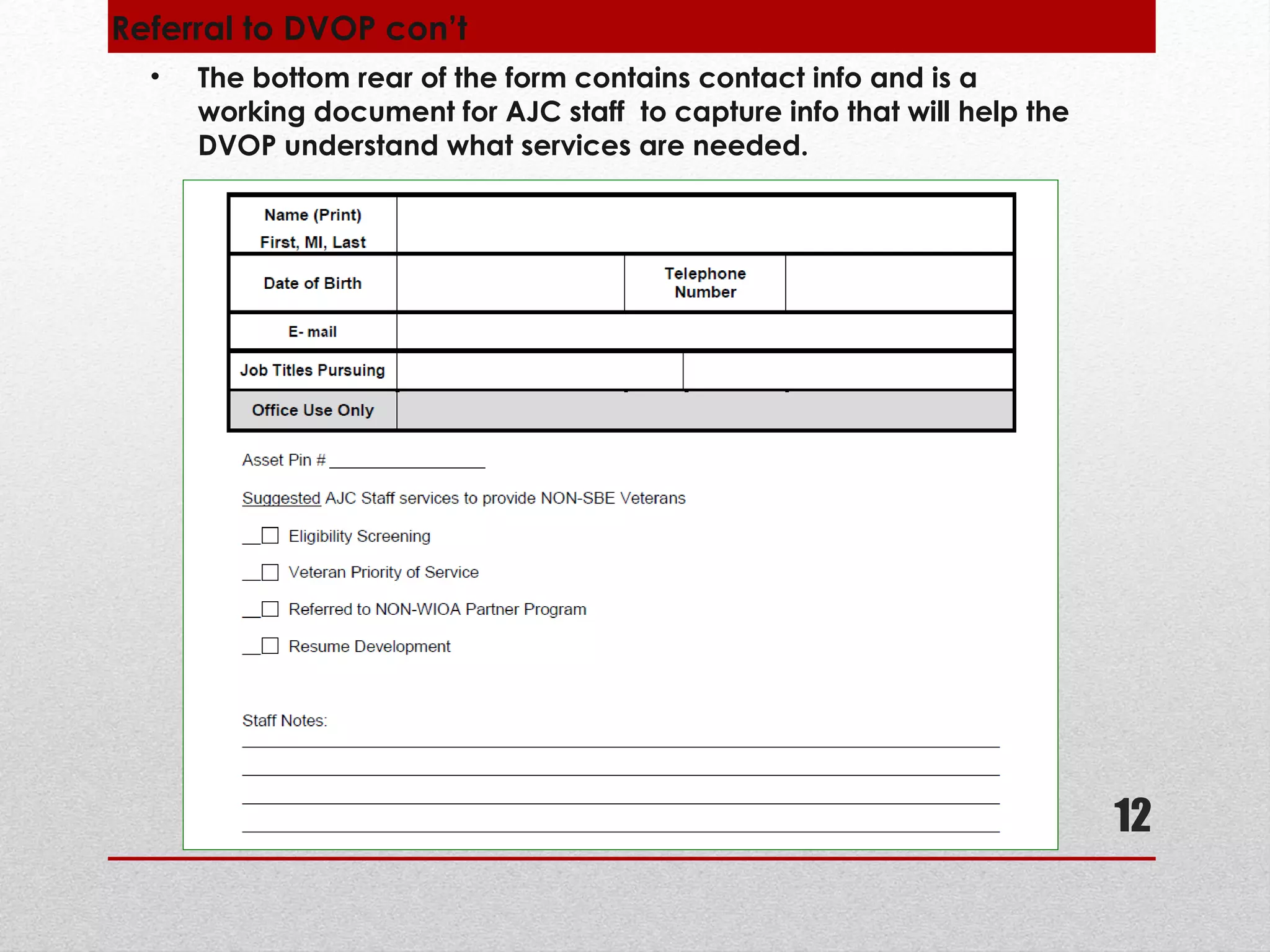 WDA-1 Veterans Priority of Service Pre-screening Presentation | PPT
