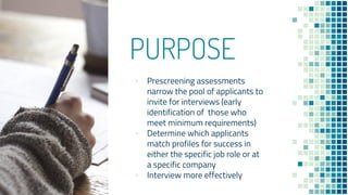 Prescreening assessment review | PPT