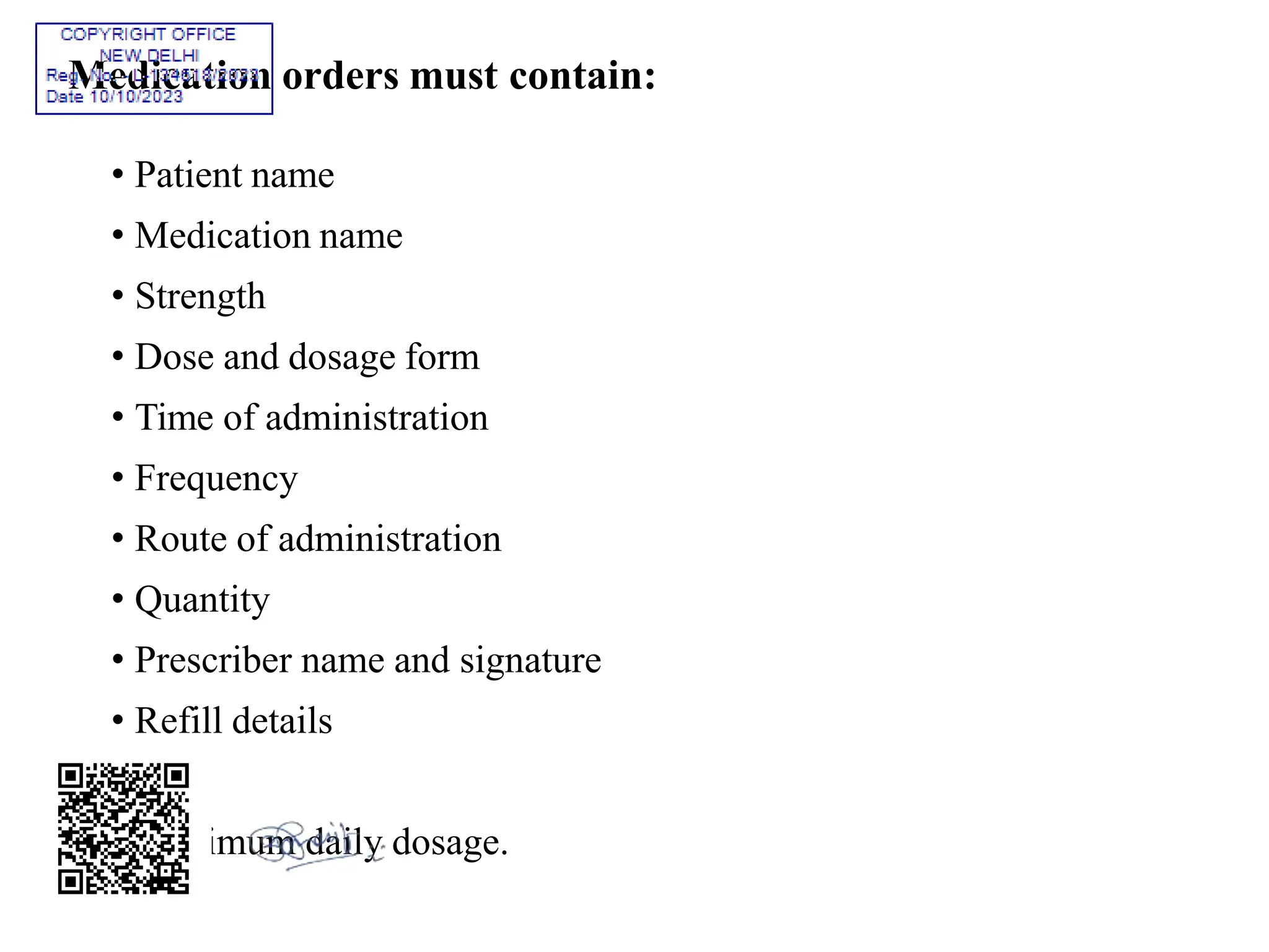 Prescribed medication order and communication skills | PPTX