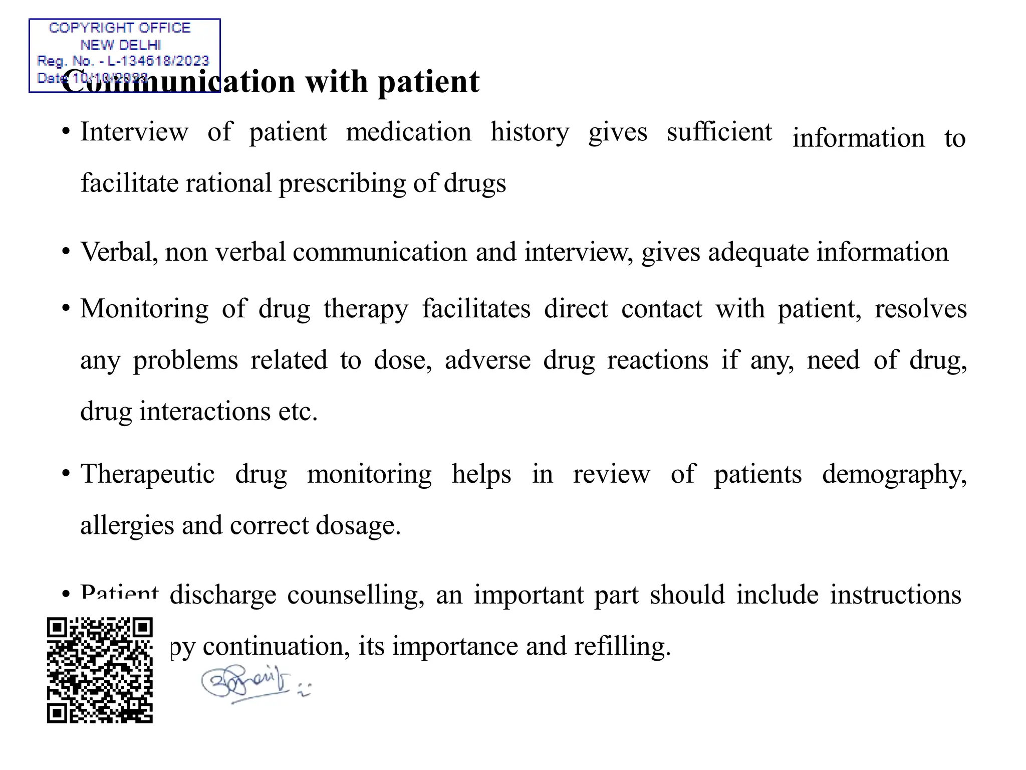 Prescribed medication order and communication skills | PPTX