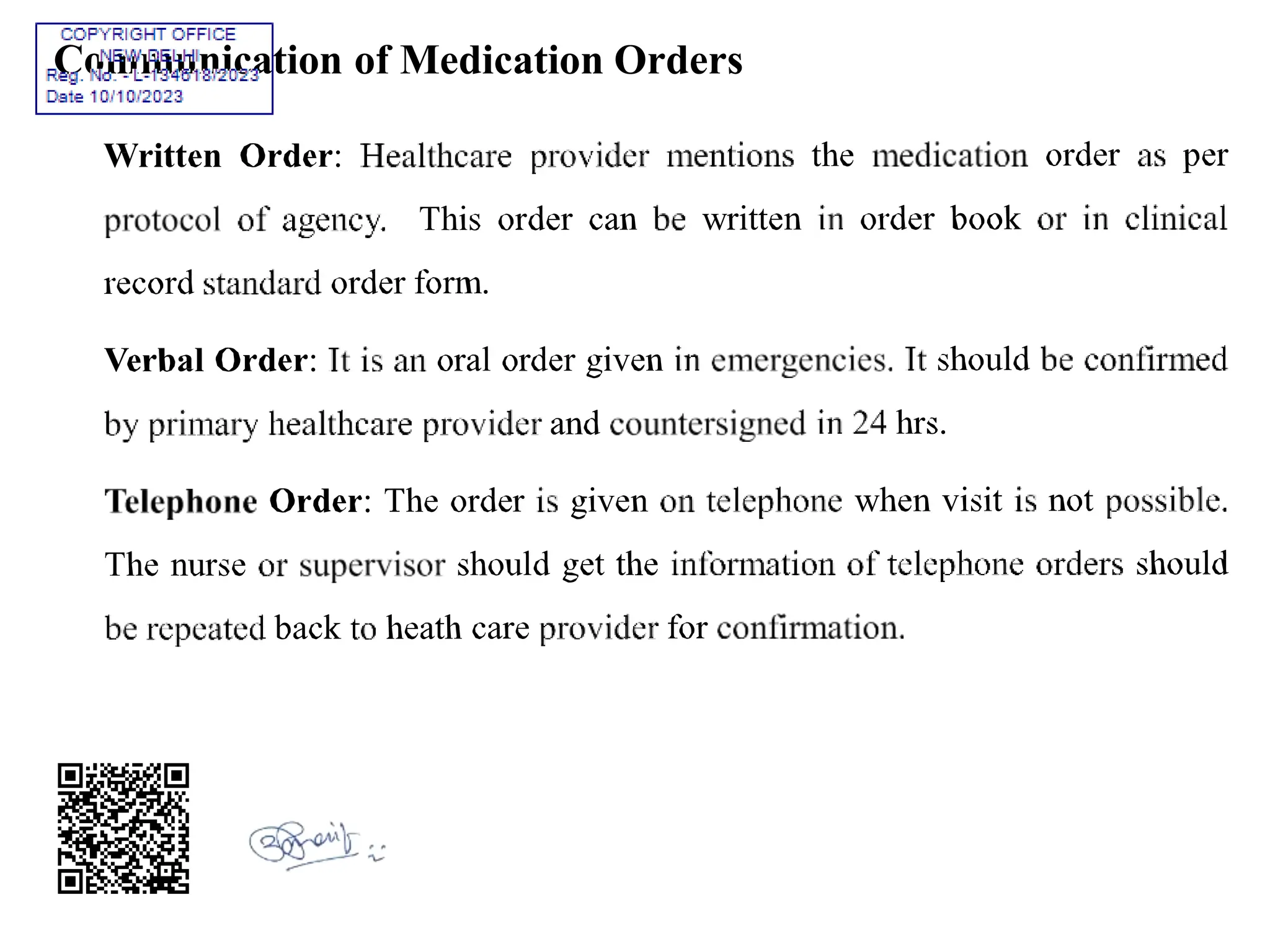Prescribed medication order and communication skills | PPTX