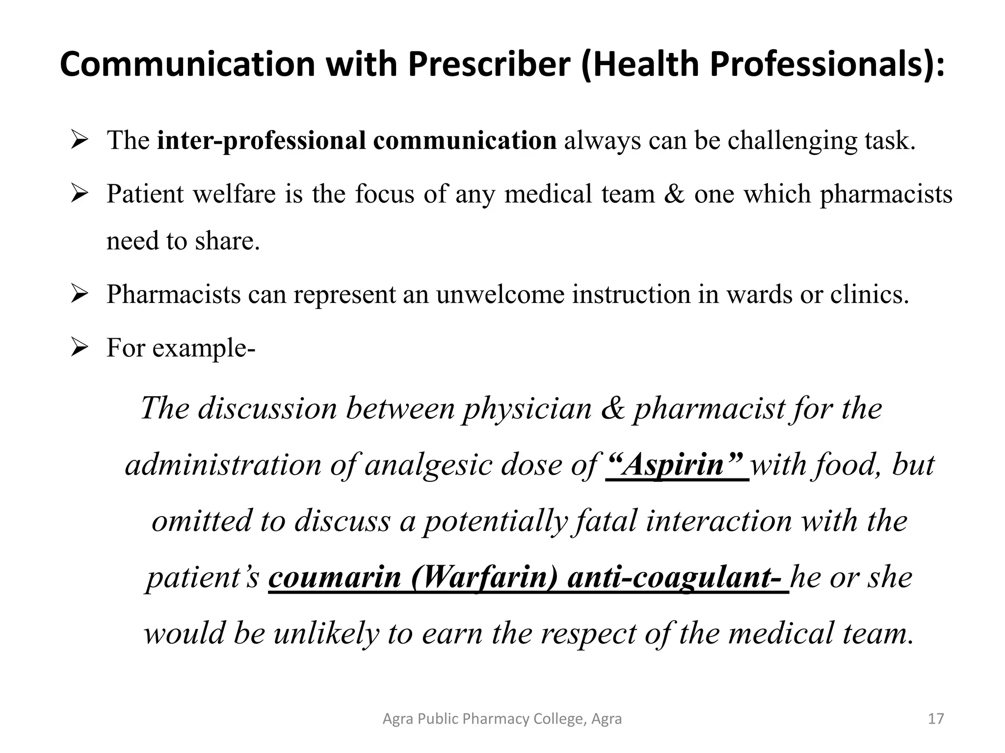 Prescribed medication order & Communication Skills for Pharmacist | PPTX