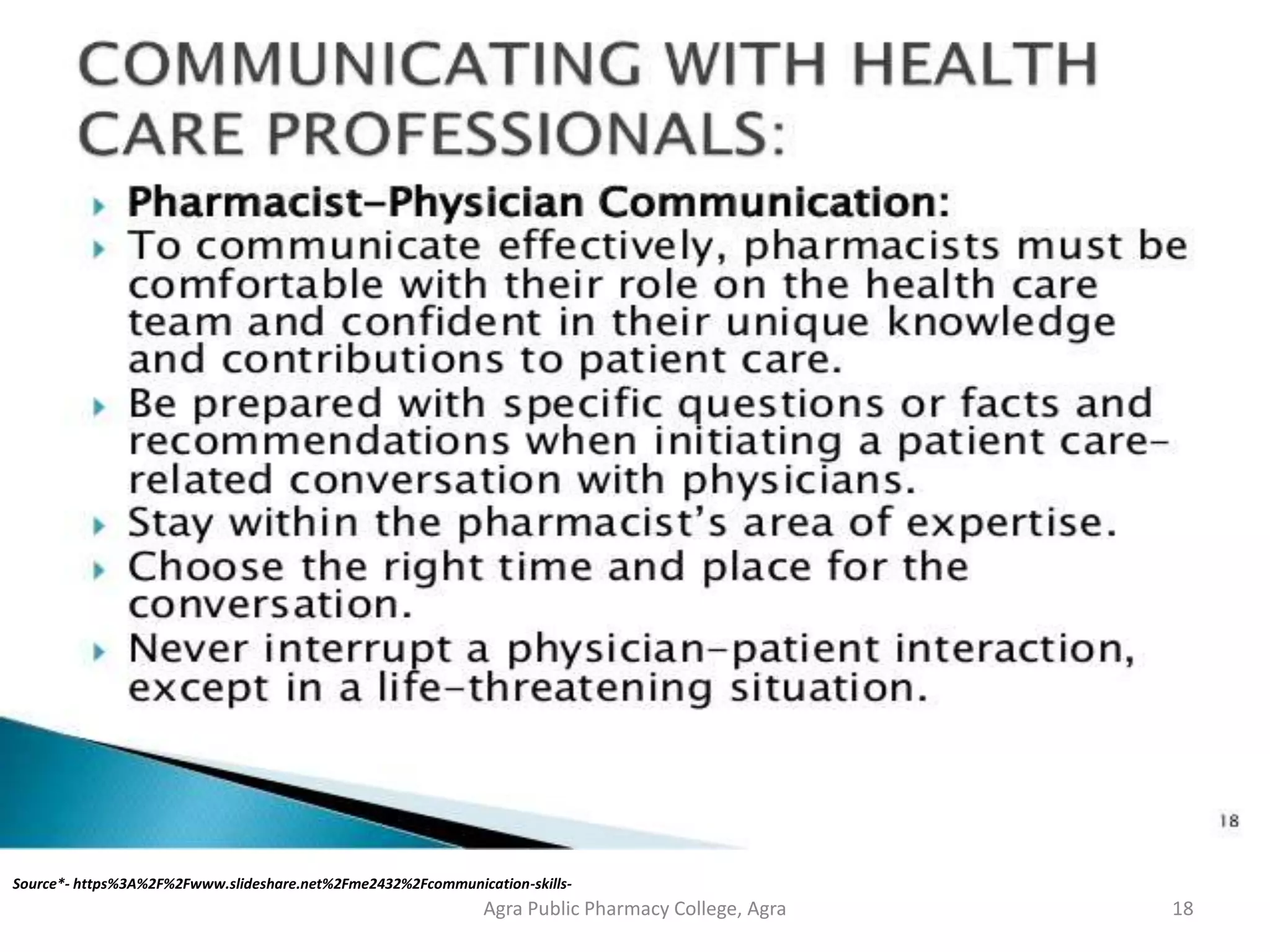 Prescribed medication order & Communication Skills for Pharmacist | PPTX