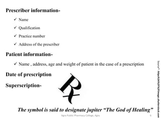 Prescribed medication order & Communication Skills for Pharmacist | PPTX