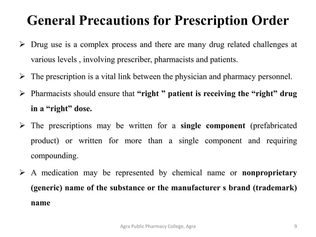 Prescribed medication order & Communication Skills for Pharmacist | PPTX