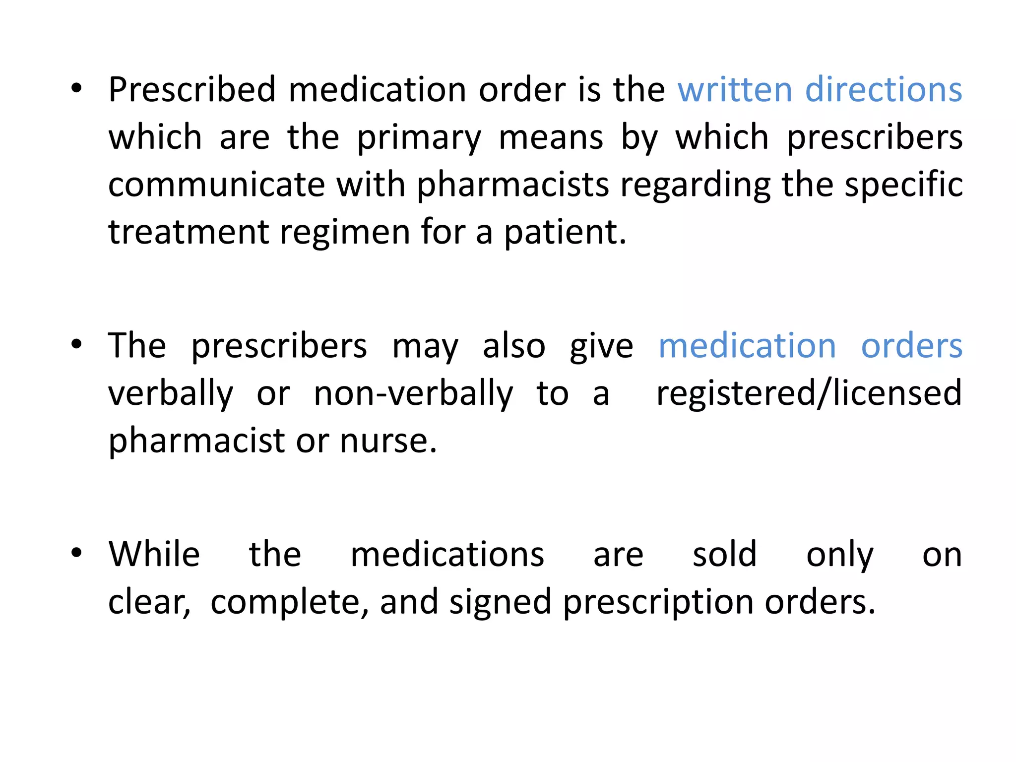 Prescribed Medication Order and Communication Skills.pptx