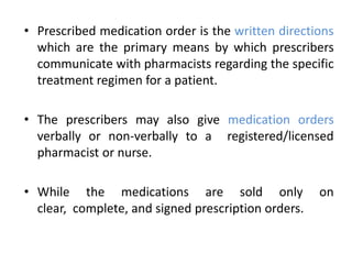 Prescribed Medication Order and Communication Skills.pptx