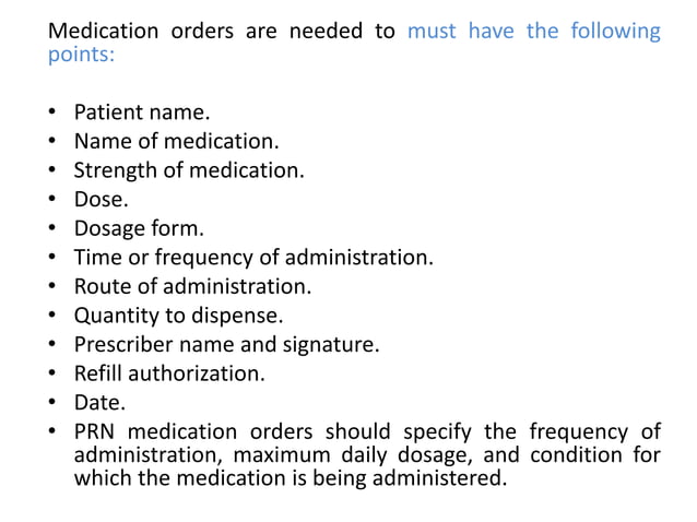 Prescribed Medication Order and Communication Skills.pptx ...