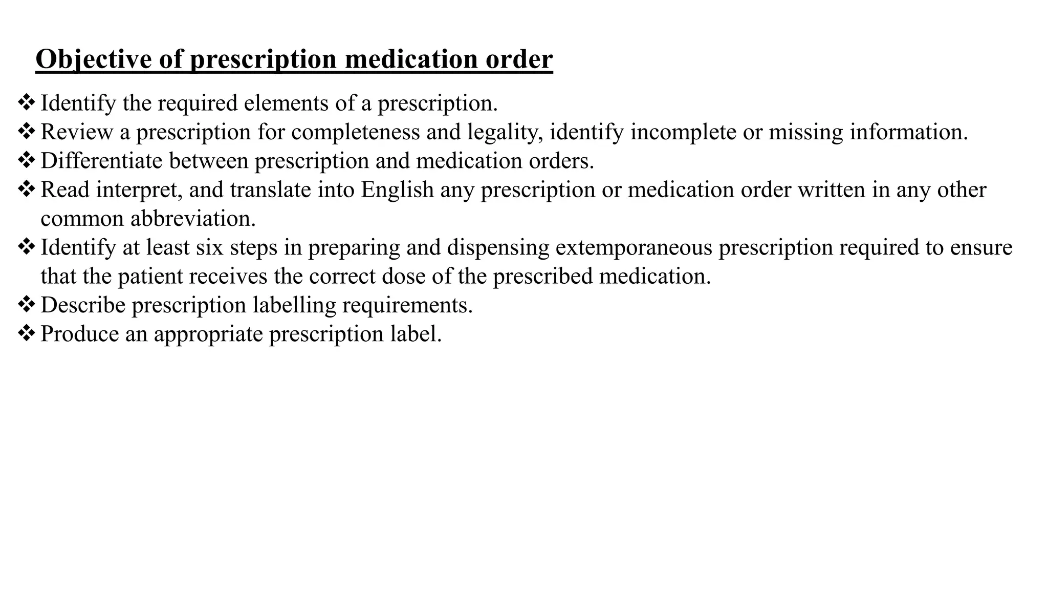Prescribed medication order and communication skills.pdf