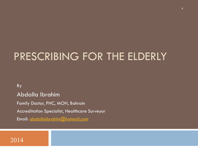 Prescribing medication for the elderly | PDF | Senior Health | Healthy ...