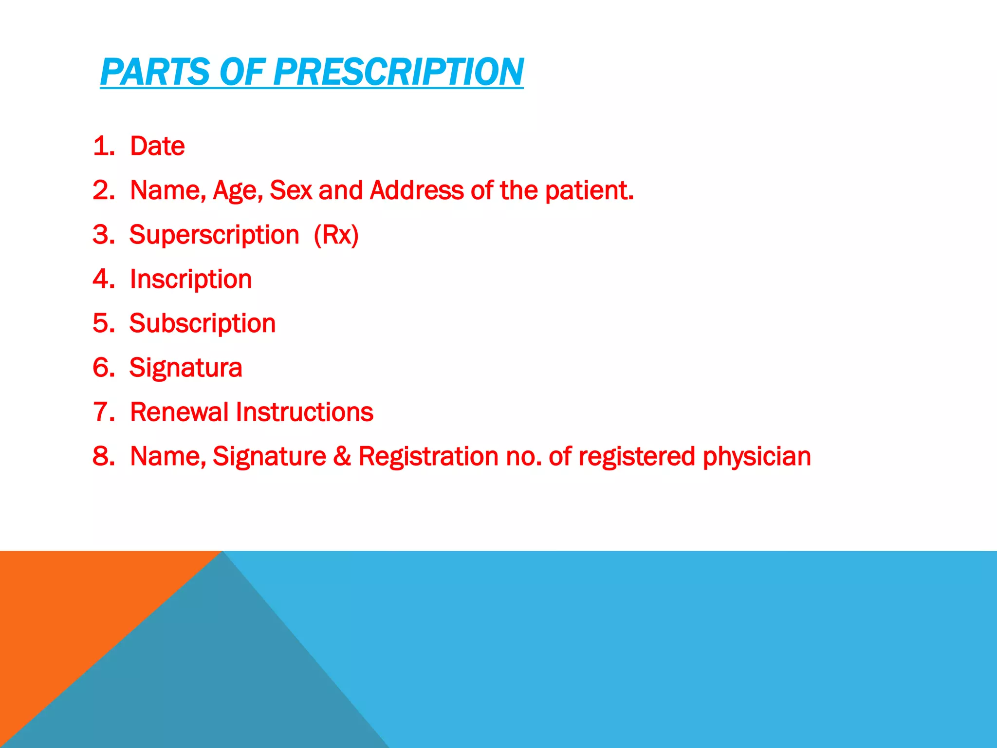 Prescription, Dispensing and Hospital Pharmacy | PPTX
