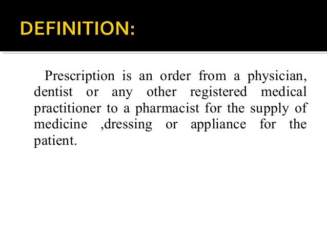 Prescription Meaning