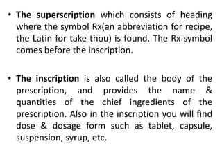 Prescription | PPTX | Pharmaceutical Drugs | Medical Health