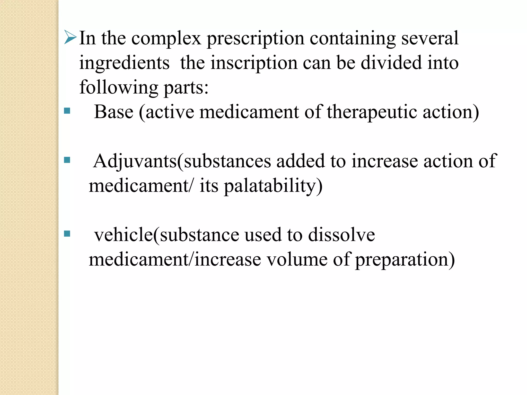 PARTS OF PRESCRIPTION AND HANDLING OF PRESCRIPTION | PPTX