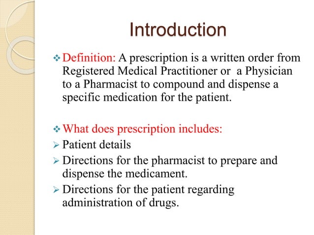 PARTS OF PRESCRIPTION AND HANDLING OF PRESCRIPTION | PPTX