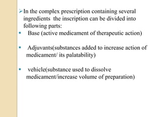 PARTS OF PRESCRIPTION AND HANDLING OF PRESCRIPTION | PPTX