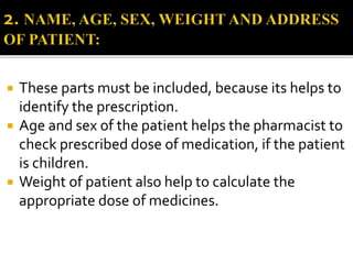 Parts of Prescription | PPTX
