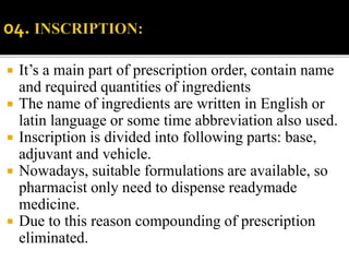 Parts of Prescription | PPTX | Pharmaceutical Drugs | Medical Health