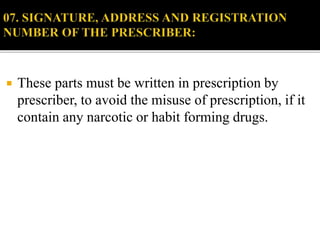 Parts of Prescription | PPTX | Pharmaceutical Drugs | Medical Health