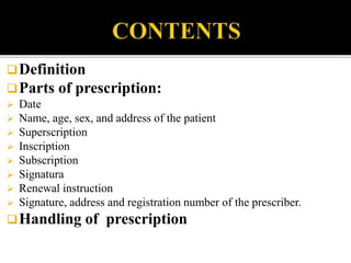 Prescription | PPTX | Pharmaceutical Industry | Industries