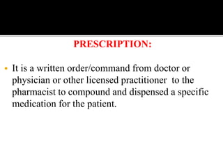 Prescription | PPTX | Pharmaceutical Industry | Industries