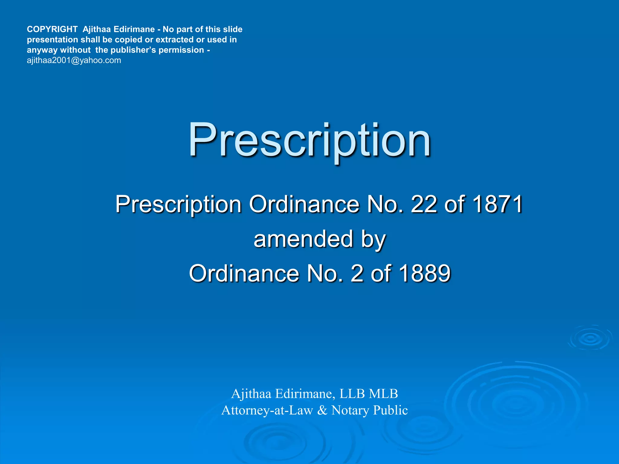 Law of Prescription | PPT